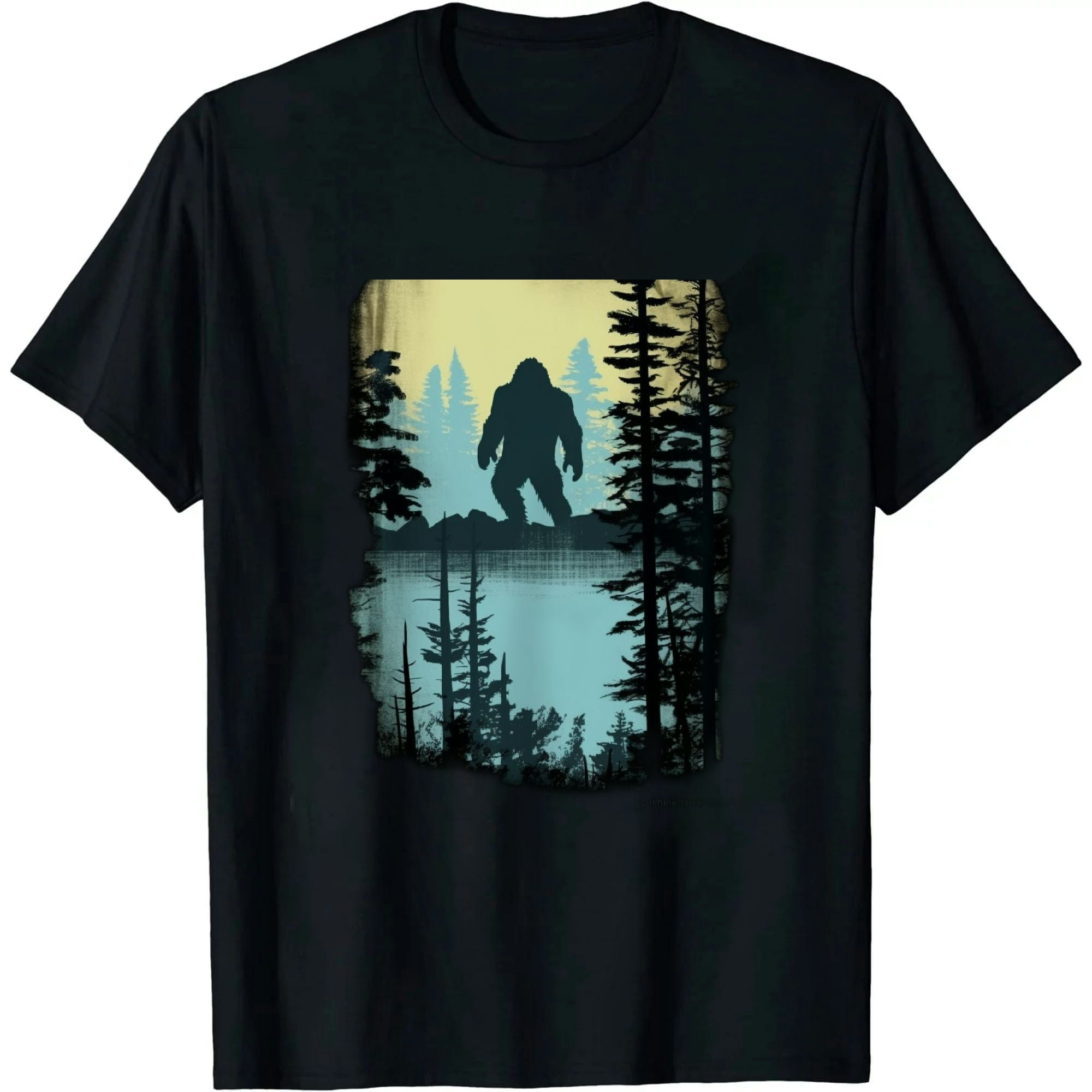 Bigfoot Hiding in Forest for Outdoor Sasquatch Believer T-Shirt 0397 ...