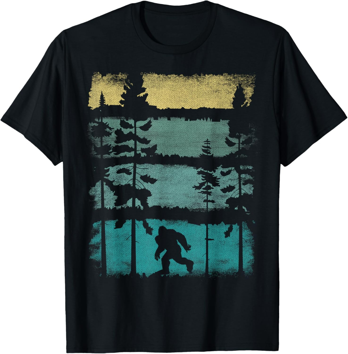 Bigfoot Hiding in Forest for Outdoor Sasquatch Believer T-Shirt ...