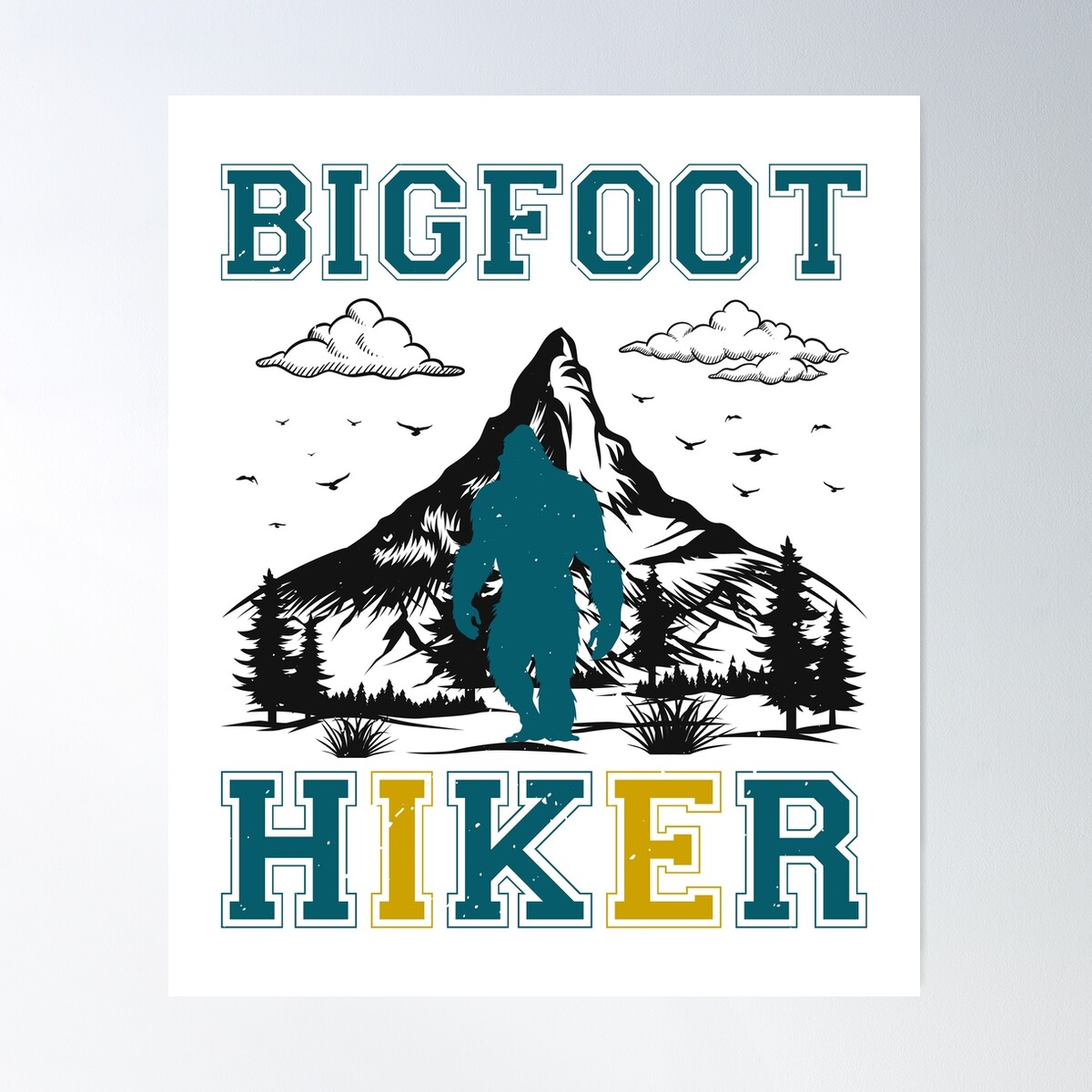 Bigfoot Hiker: Unleash Your Inner Explorer Poster Wall Art, Modern Wall ...