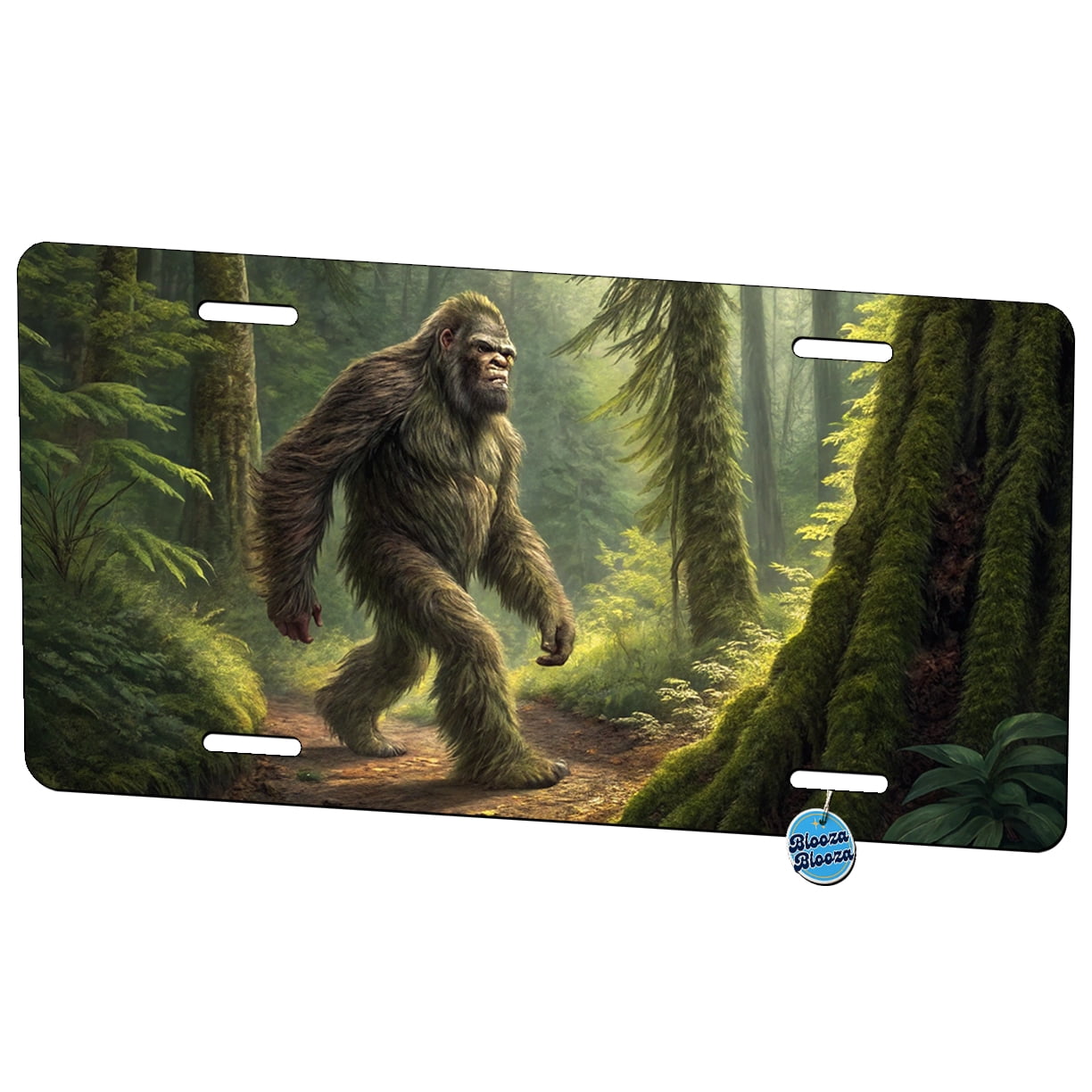Bigfoot Hiking In Forest Metal Novelty License Plate - Walmart.com
