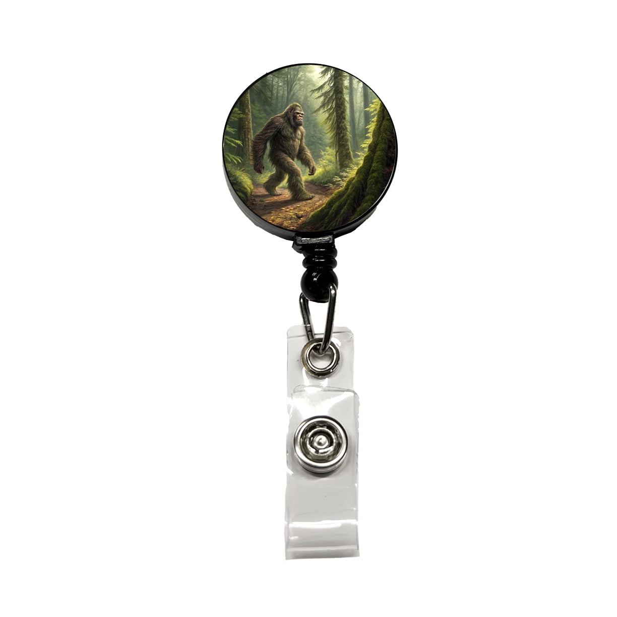 Bigfoot Hiking In Forest Retractable Reel ID Badge Key Card Name Tag ...