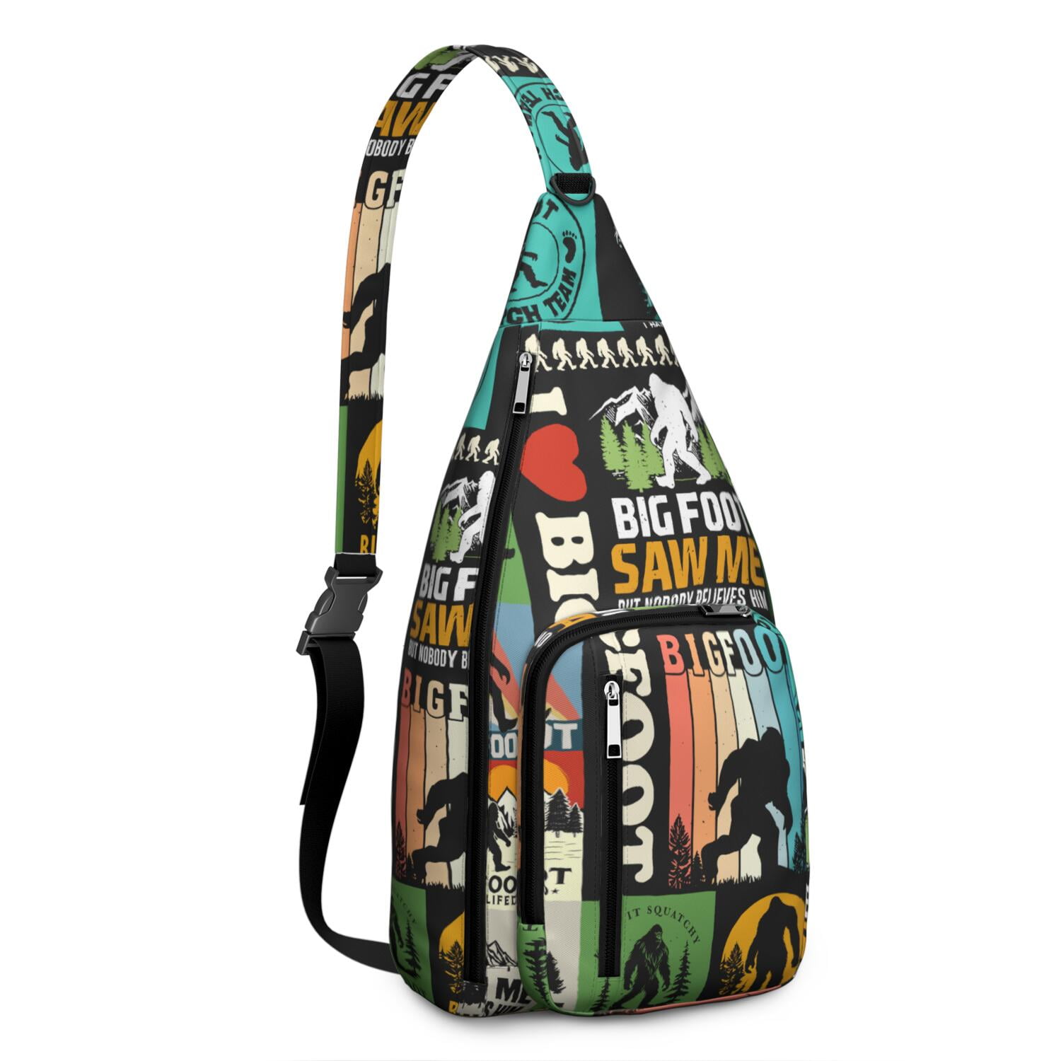 Bigfoot Hiking Sling Backpack – Mythical Sasquatch Crossbody Bag for ...
