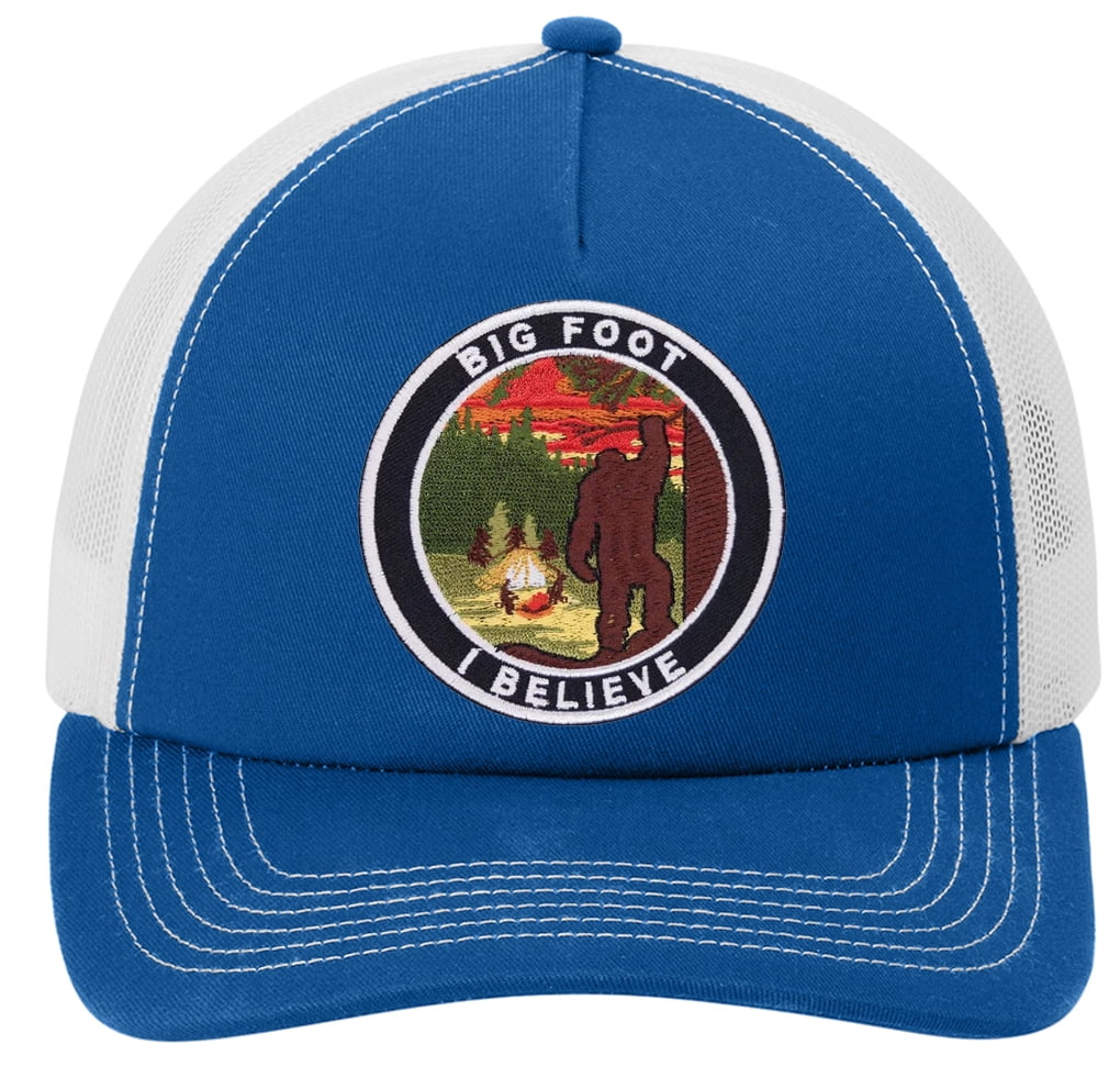 Bigfoot I Believe Adjustable Adult Mesh Hat, Patriotic Blue/White ...