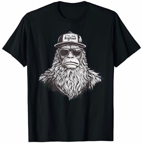 Bigfoot In Disguise Sunglasses Trucker Hat I'M Not Sasquatch T-Shirt ...
