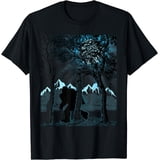 Bigfoot In The Forest Hiding Under The Moon T-Shirt - Walmart.com