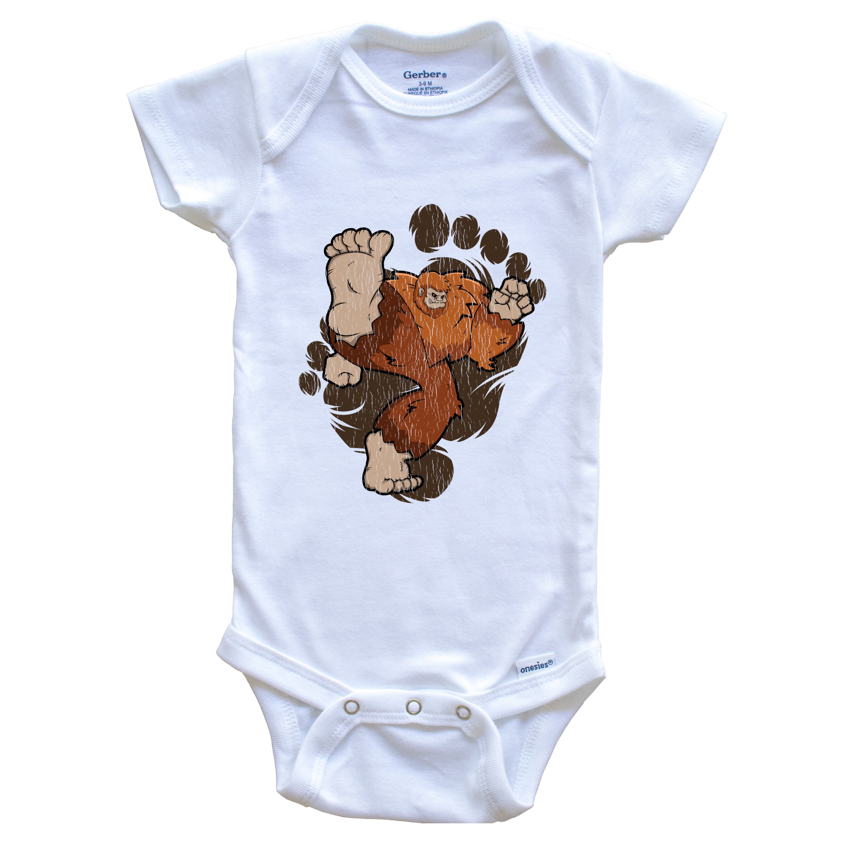 Bigfoot Karate Baby Bodysuit - Sasquatch Kicking Baby Bodysuit, 6-9 ...