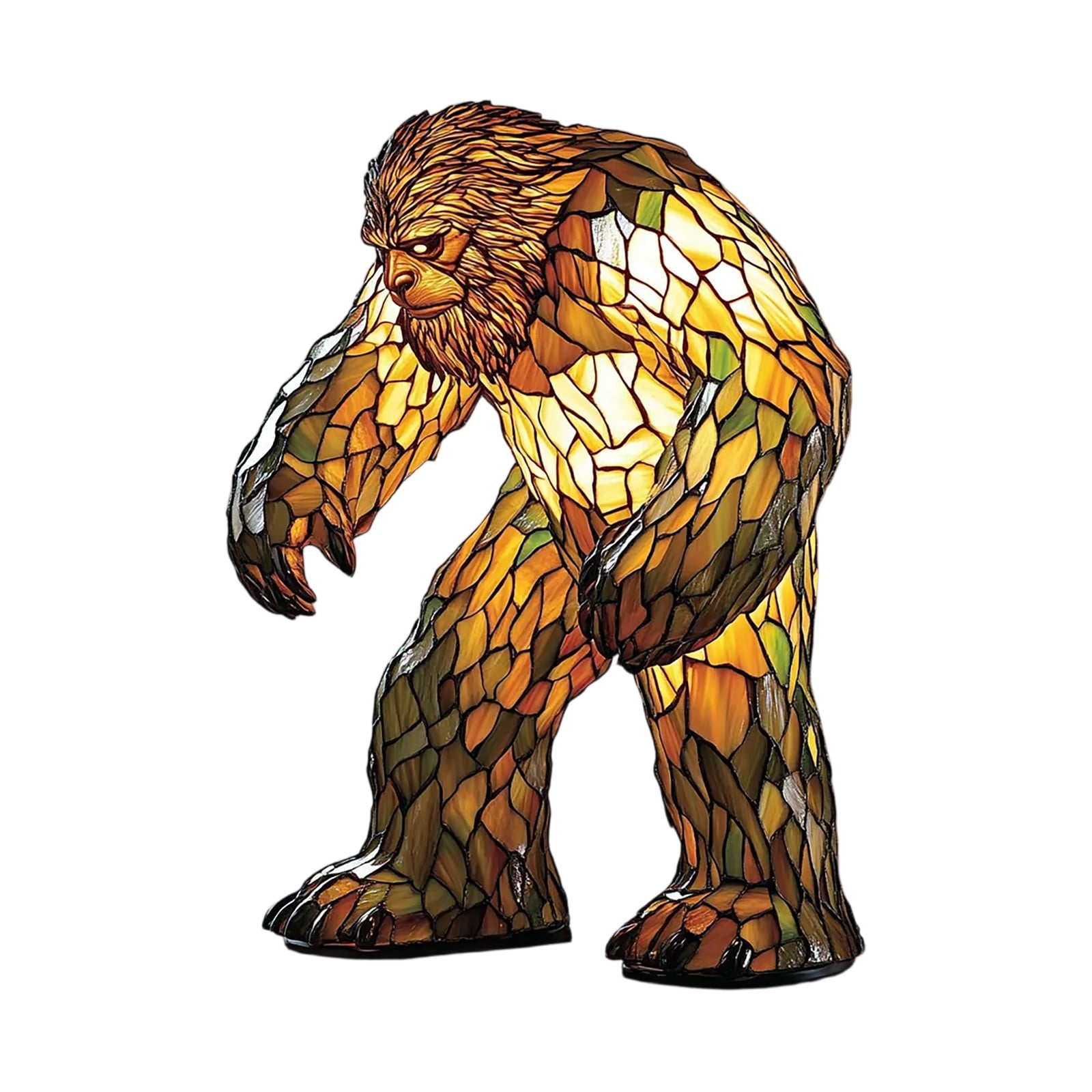 Bigfoot Lamp Stained Glass Lamp Dog Table Lamp Vintage Art Lamp Animal ...