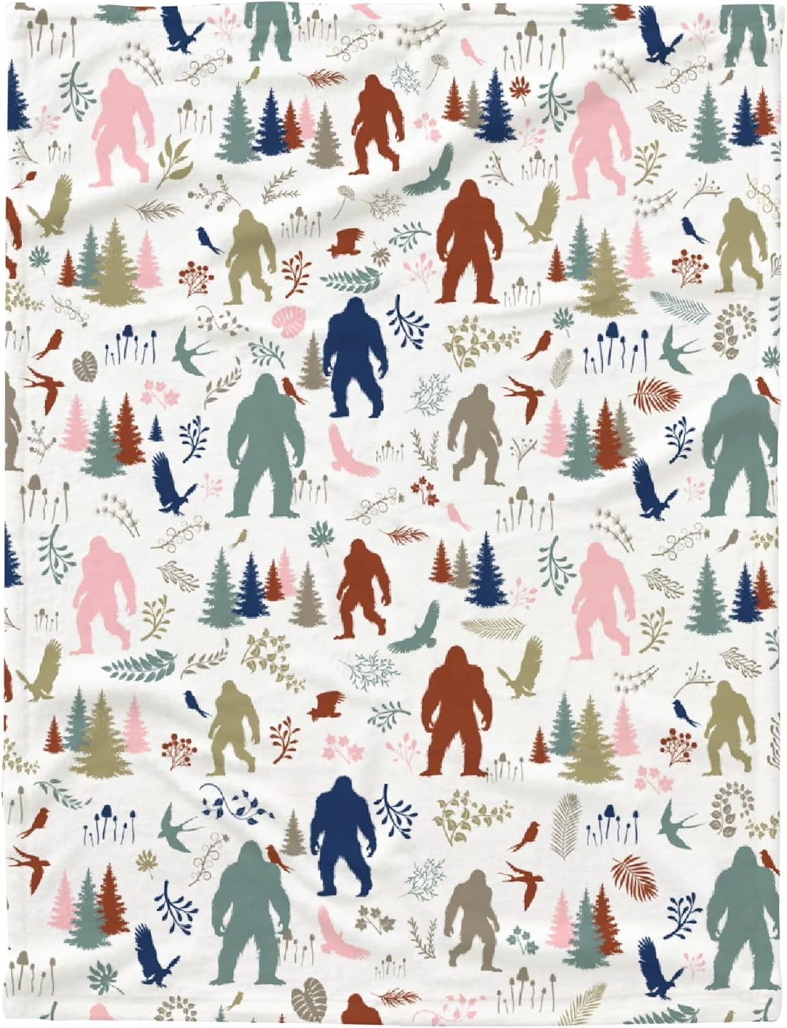 Bigfoot Leaves Flannel Fleece Throw Blanket Gift, Ultra Soft Fluffy ...
