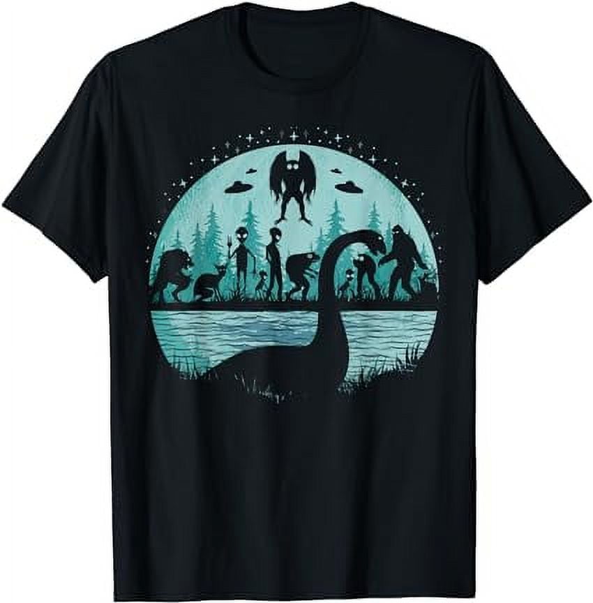 Bigfoot Loch Ness Monster Mothman And Aliens Funny Cryptid T-Shirt - Walmart.com