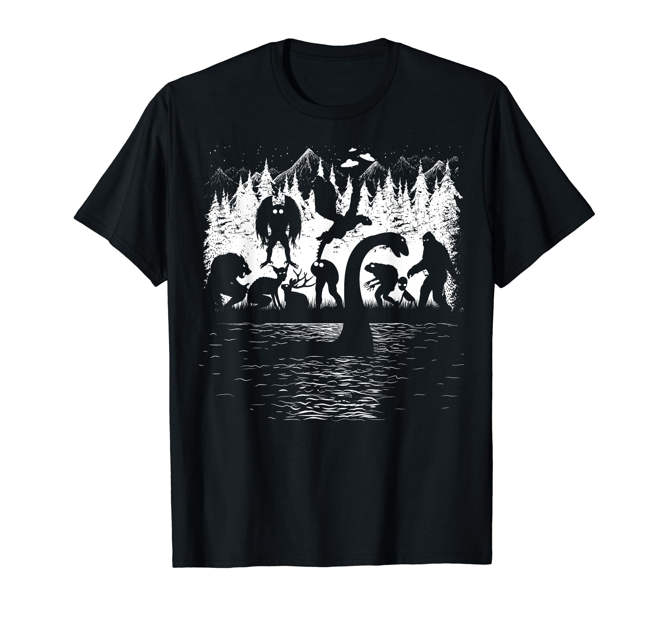Bigfoot Loch Ness Monster Mothman Chupacabra Aliens Cryptid T-Shirt - Walmart.com