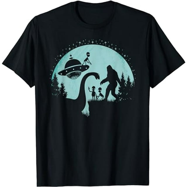 Bigfoot Loch Ness Monster Nessie Sasquatch Ufo Funny Aliens T-Shirt - Walmart.com