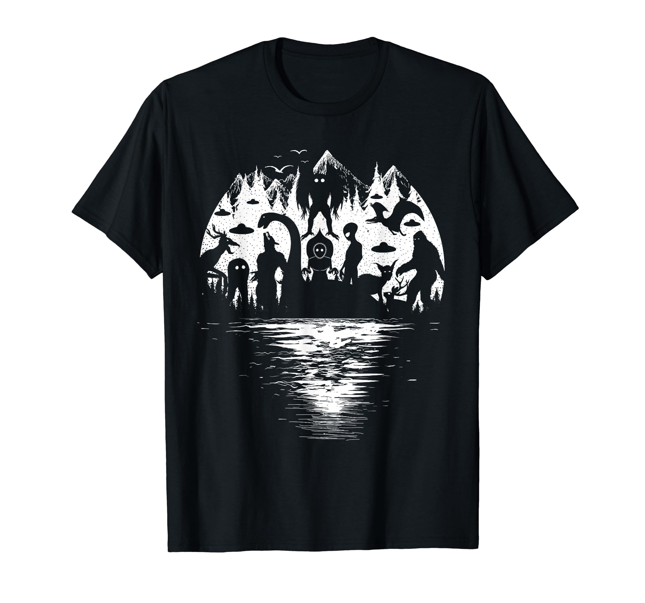Bigfoot Loch Ness Mothman and Cryptid Monsters Cryptozoology T-Shirt ...