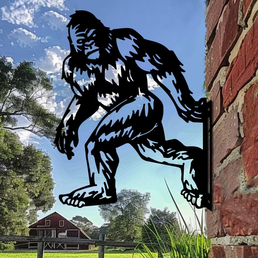 Bigfoot Metal Garden Yard Art Decor Big Foot Sasquatch Ornament Wall ...
