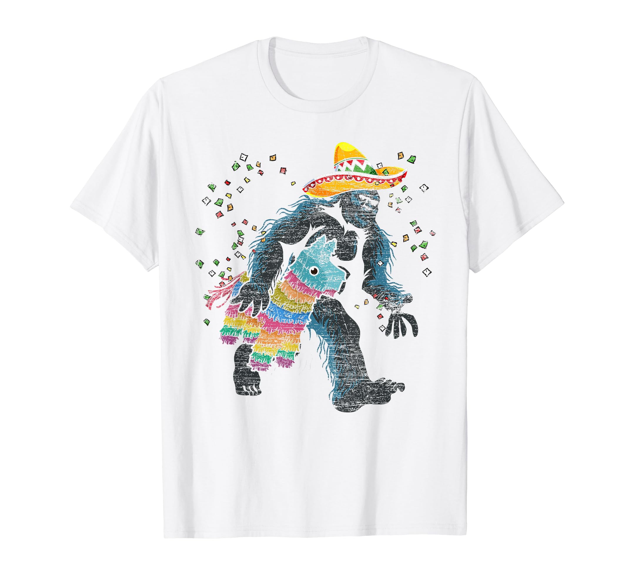 Bigfoot Mexican Pinata Sasquatch Fiesta Funny Cinco De Mayo T-Shirt ...