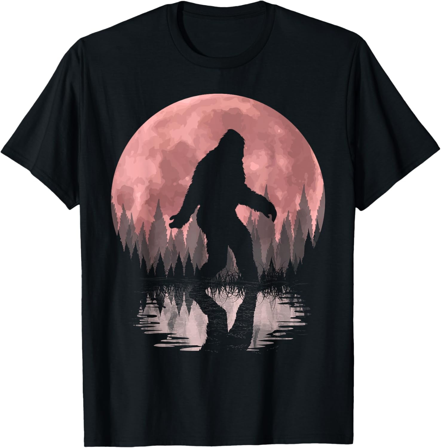Bigfoot Moon Graphic Night Forest! Cool Sasquatch Men women T-Shirt men ...