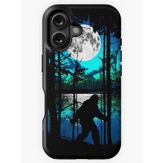 Bigfoot Moon Wilderness Wildlife Art Protective Case for iPhone 11 12 ...