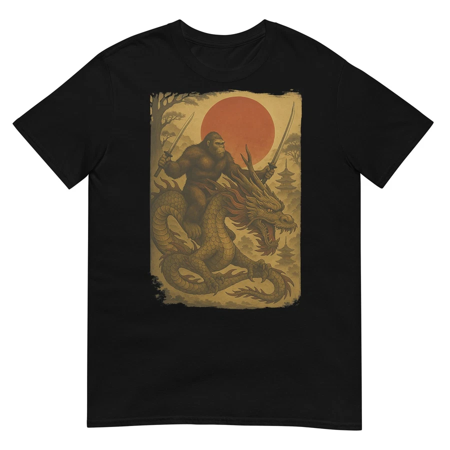 Bigfoot Ninja Riding Dragon Japanese Samurai Ukiyo e Bigfoot Cryptid ...