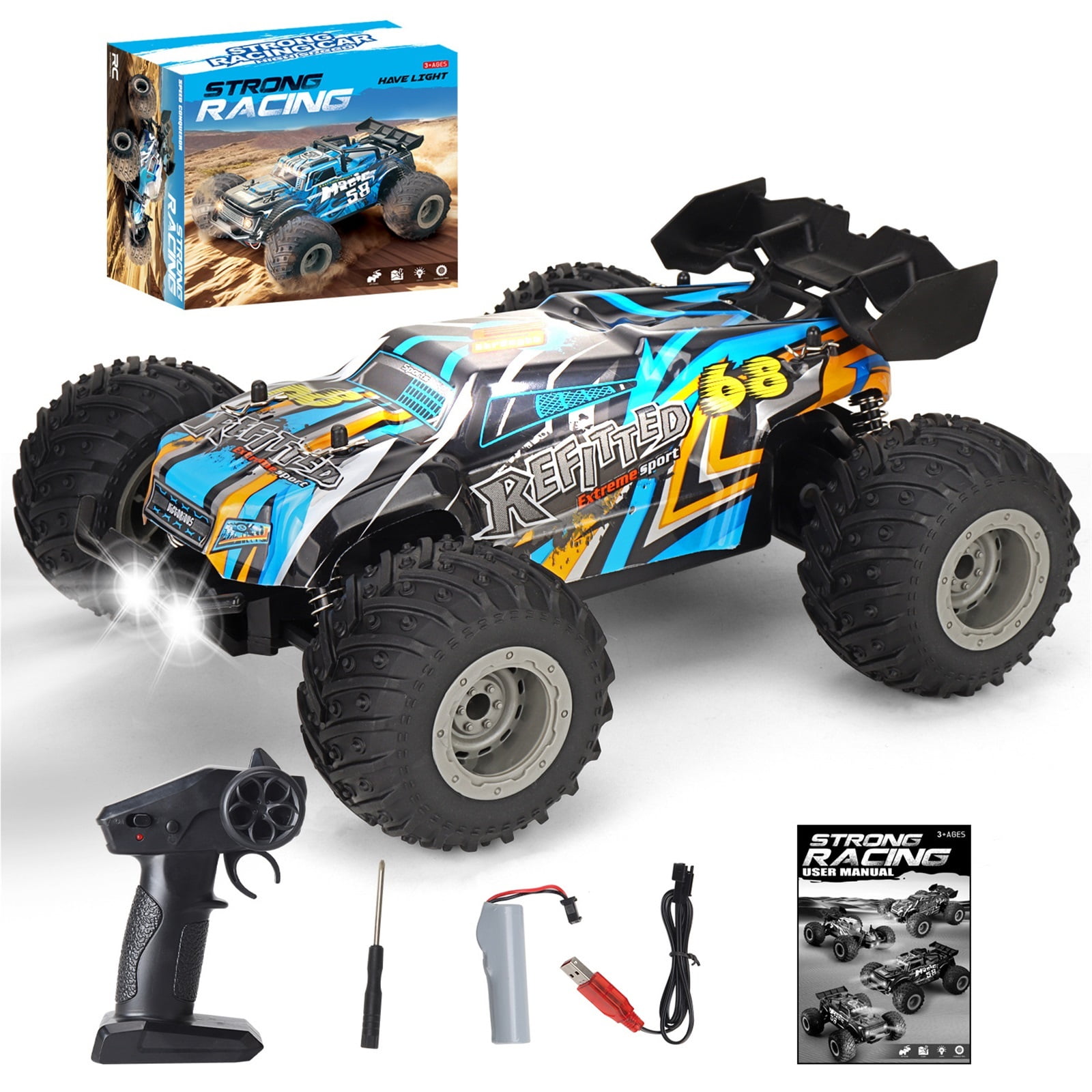 Bigfoot Off-road Remote Control Truck 1:18 With Lights High Speed Drift ...