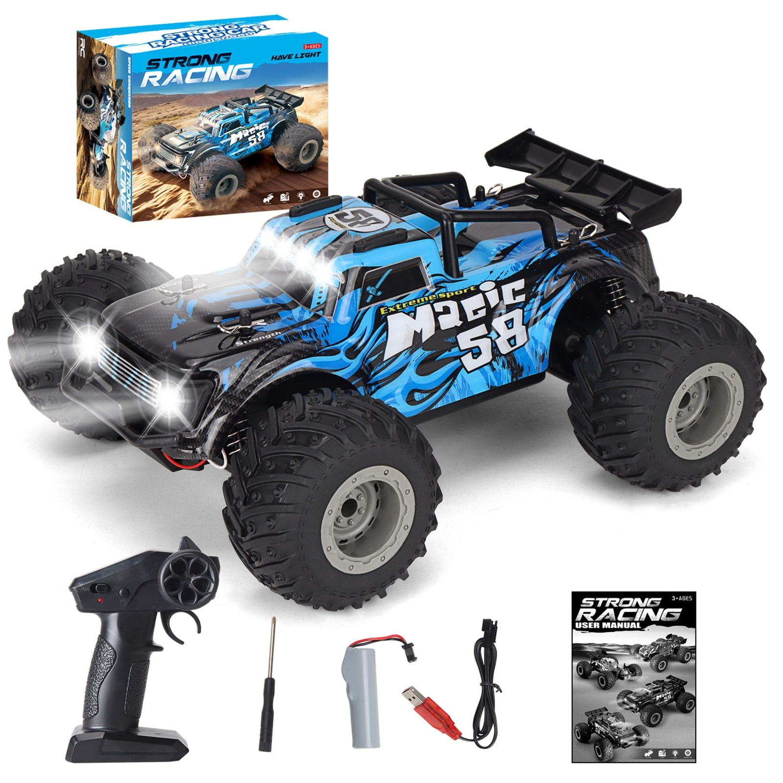 Bigfoot Off-road Remote Control Truck 1:18 With Lights High Speed Drift ...