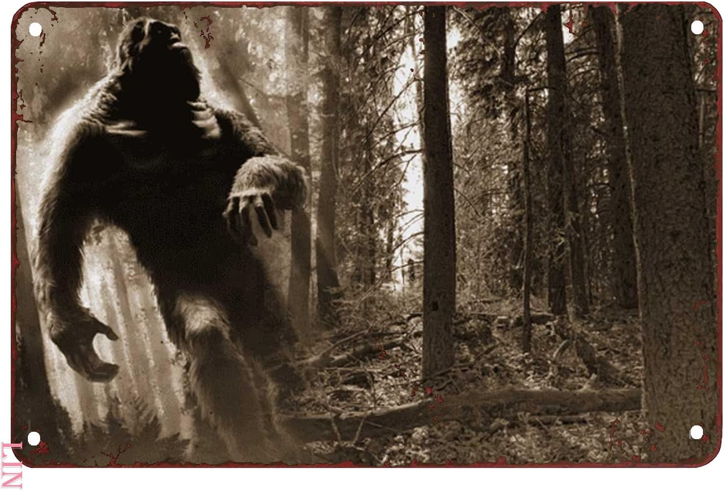 Bigfoot Office Decor Bigfoot Poster Bigfoot In The forest Metal Signs ...