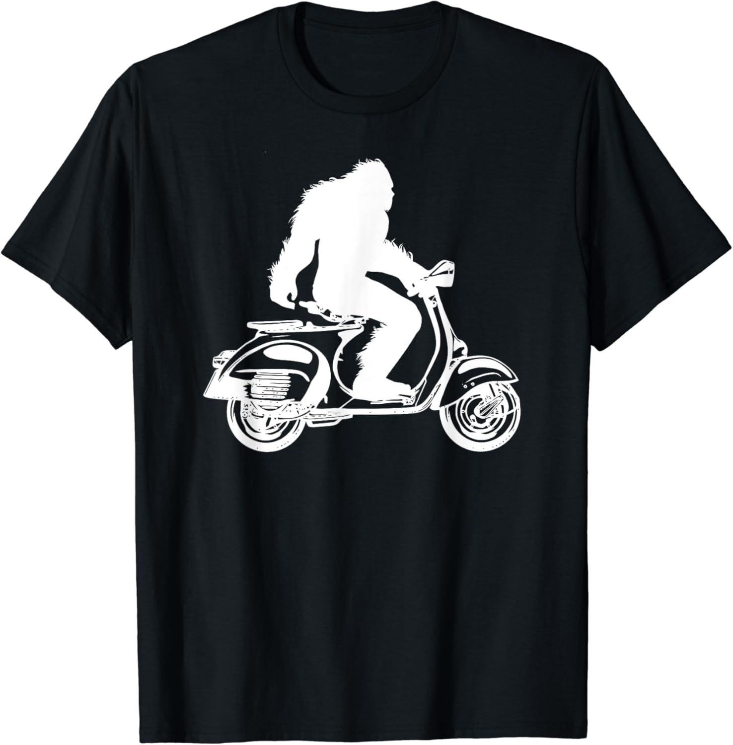 Bigfoot On Scooter Shirt, Sasquatch Riding Moped Tee Apparel - Walmart.com