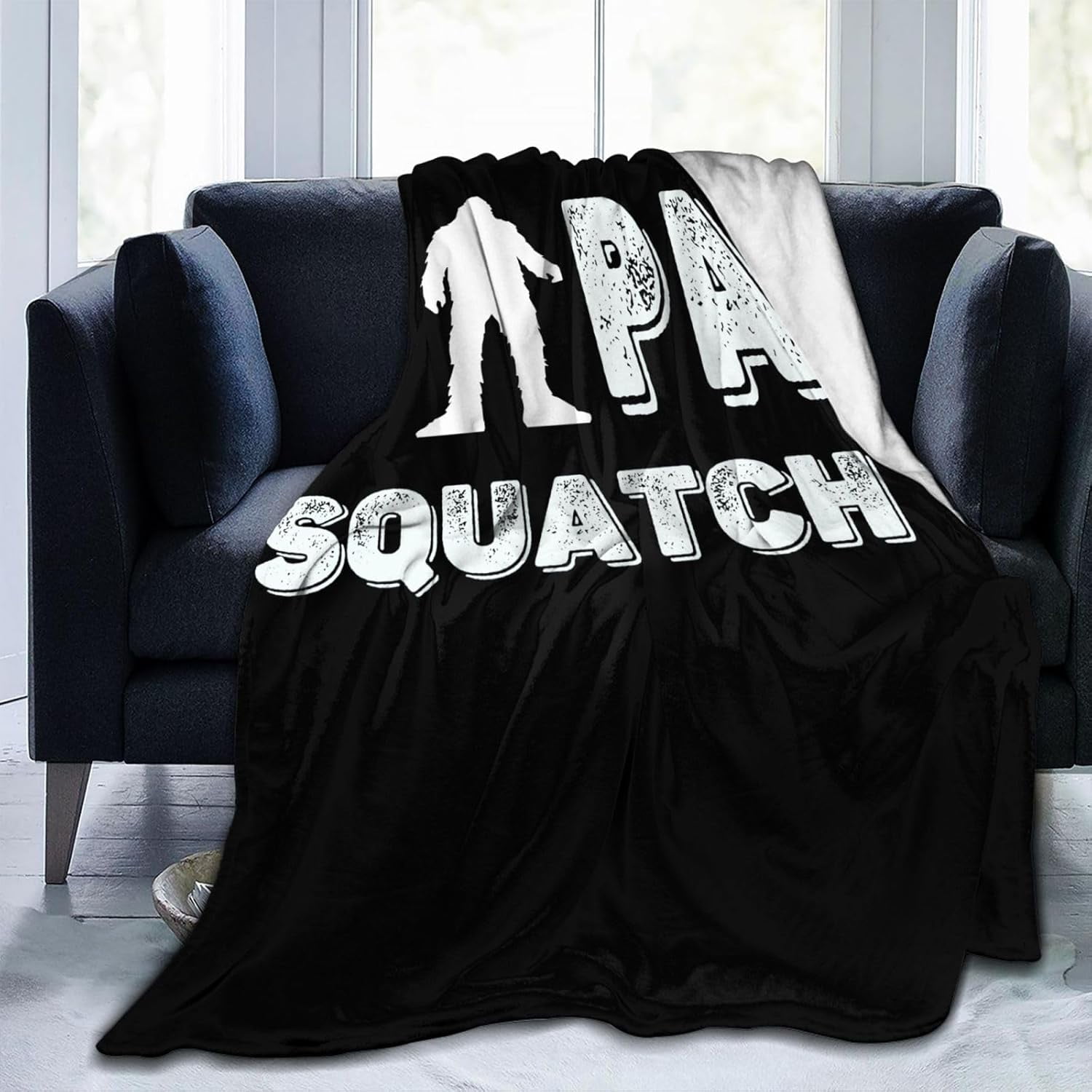 Bigfoot Papa Squatch Throw Blanket 80"x60" Ultra-Soft Micro Fleece Cozy ...