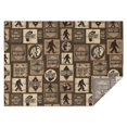 Bigfoot and Paw Print Brown Pattern Waterproof Tablecloth, Rectangular ...