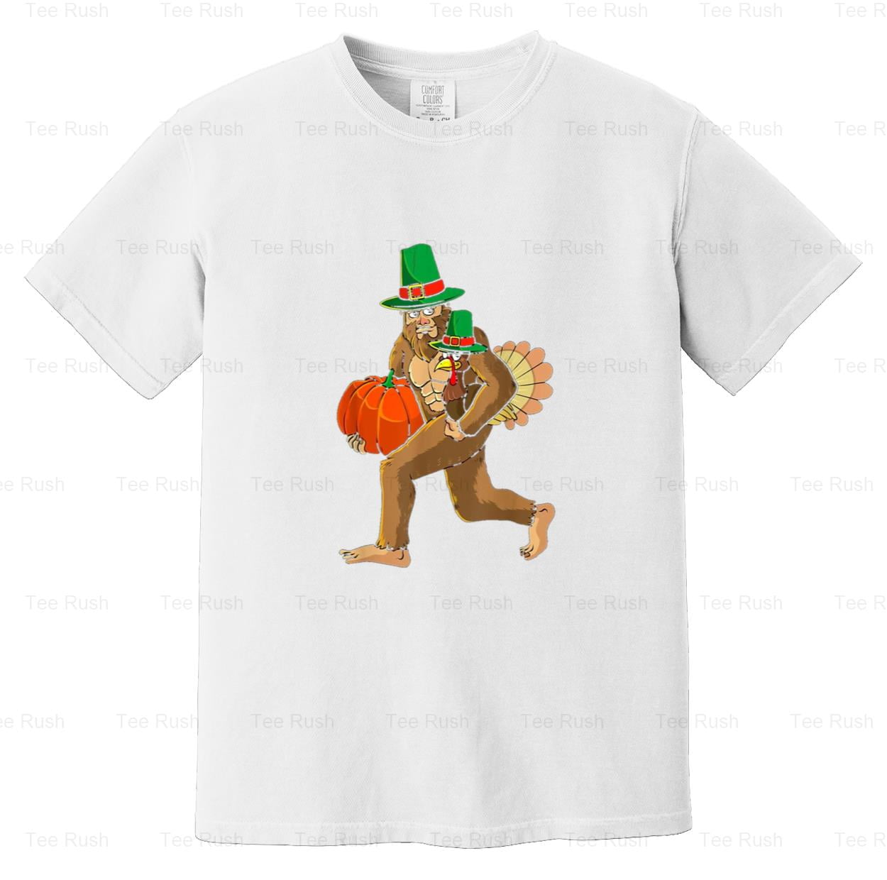 Bigfoot Pilgrim Turkey Pumpkin Funny Thanksgiving Day Sasquatch Cryptid ...