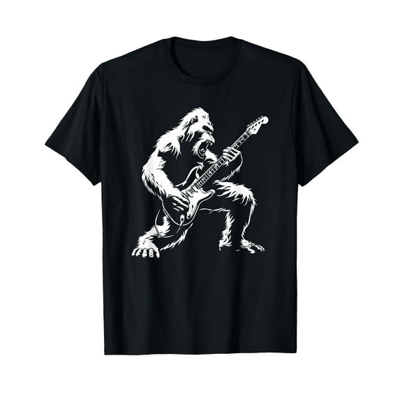 Bigfoot Playing Guitar Rock Music Band Sasquatch T-ShirtUnisex, soft ...