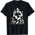 Bigfoot Reading Book And Having Coffee T-Shirt - Walmart.com