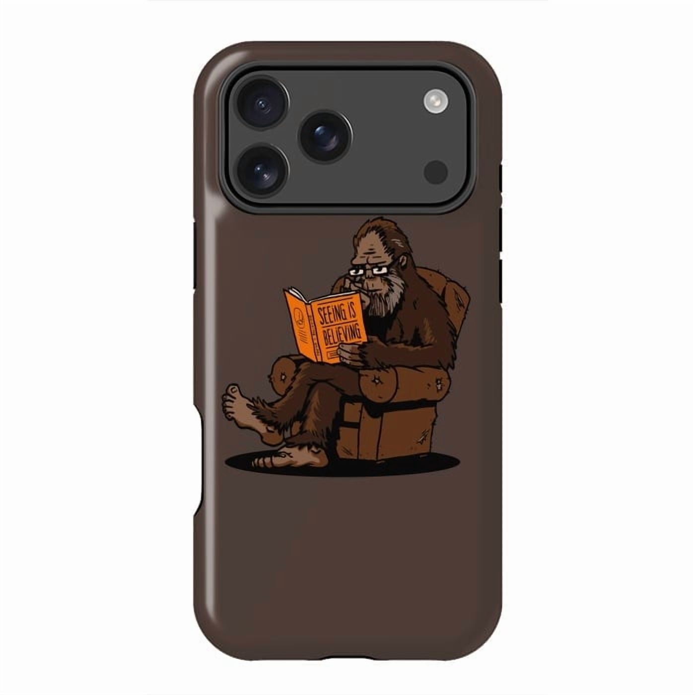 Bigfoot Reading Book Funny Believer Humor iPhone Case for iPhone 17 16 ...