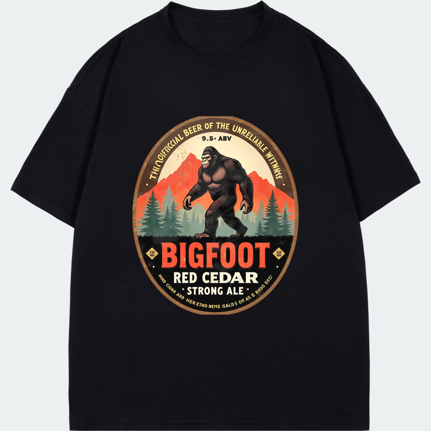 Bigfoot Red Cedar Strong Ale Beer Label T-Shirt Black Bigfoot And ...