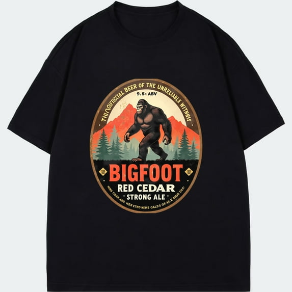 Bigfoot Red Cedar Strong Ale Beer Label T-Shirt Black Bigfoot And ...