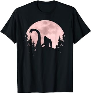 Bigfoot Riding Loch Ness Monster! Cool Moon Sasquatch Nessie T-Shirt - Walmart.com