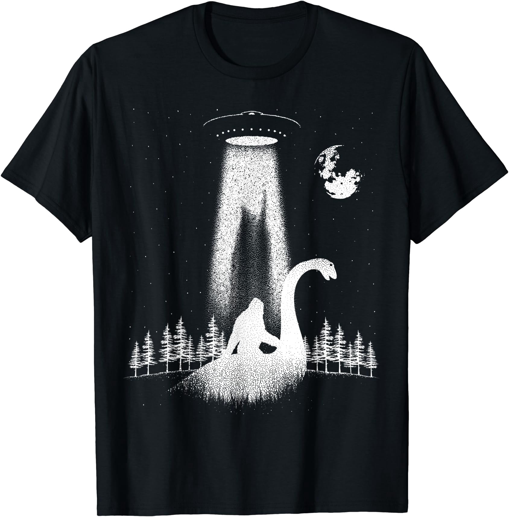 Bigfoot Riding Loch Ness Monster Nessie! Funny Sasquatch Ufo T-Shirt ...