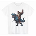 Bigfoot Riding T Rex Funny T-Shirt - Sasquatch Graphic Tee - Walmart.com