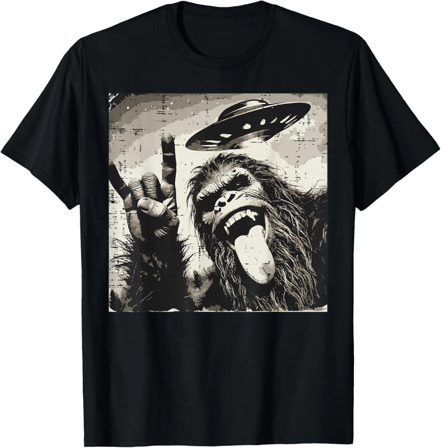 Bigfoot Rocker Tongue UFO Selfie Sasquatch Rock Men Boys Gift Unisex T ...
