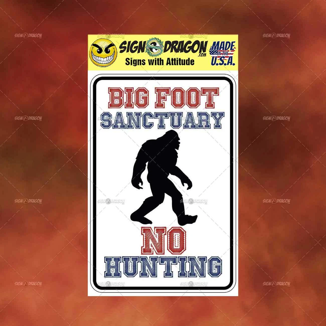 Bigfoot Sanctuary Sign Sasquatch Decor Home Wall Room Art Funny Gift ...