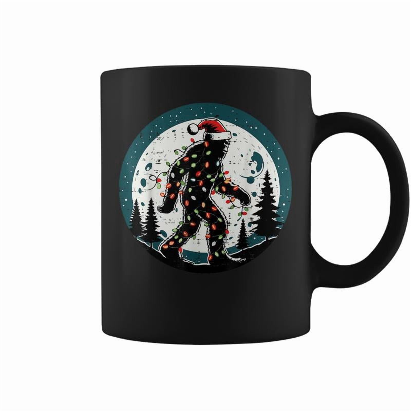 Bigfoot Santa Christmas Lights Moon Xmas Sasquatch Women Coffee Mugs ...