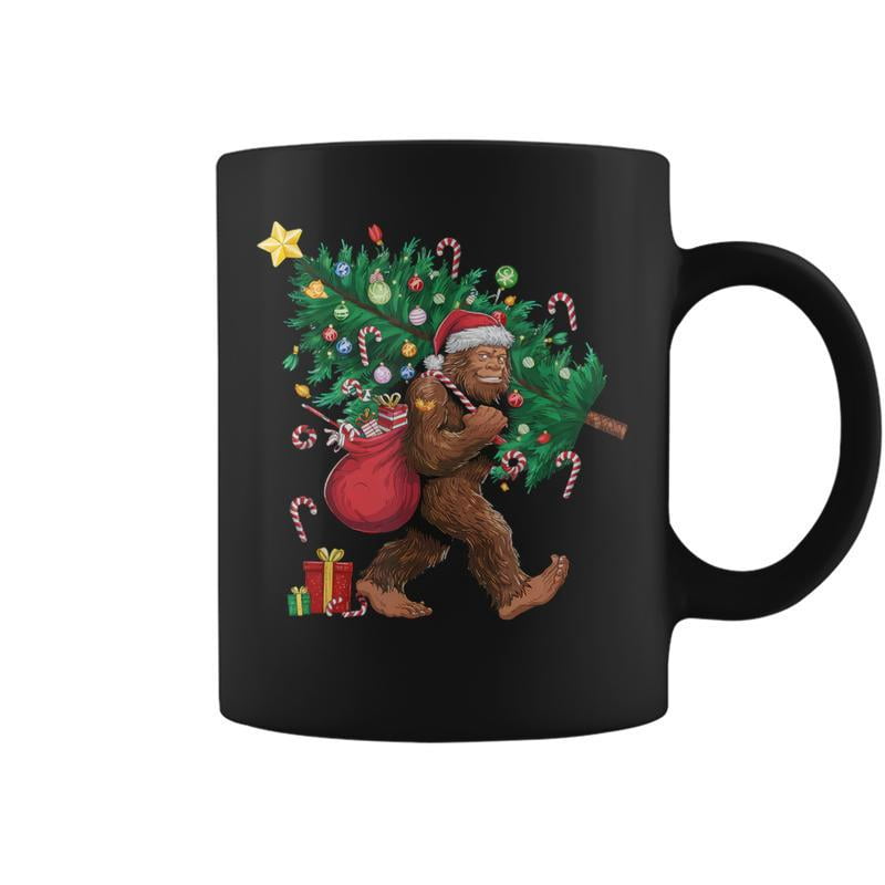 Bigfoot Santa Christmas Tree Lights Xmas Boys Sasquatch Coffee Mugs ...