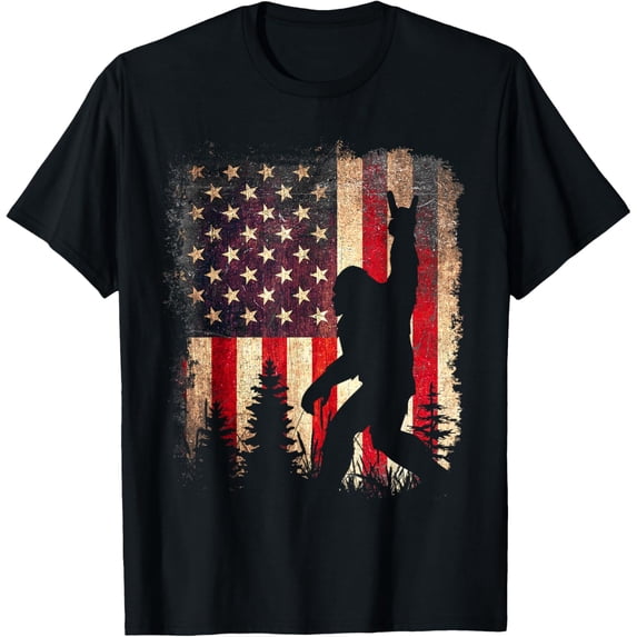 Bigfoot Sasquatch 4Th July Patriotic America Flag Men T-Shirt - Walmart.com