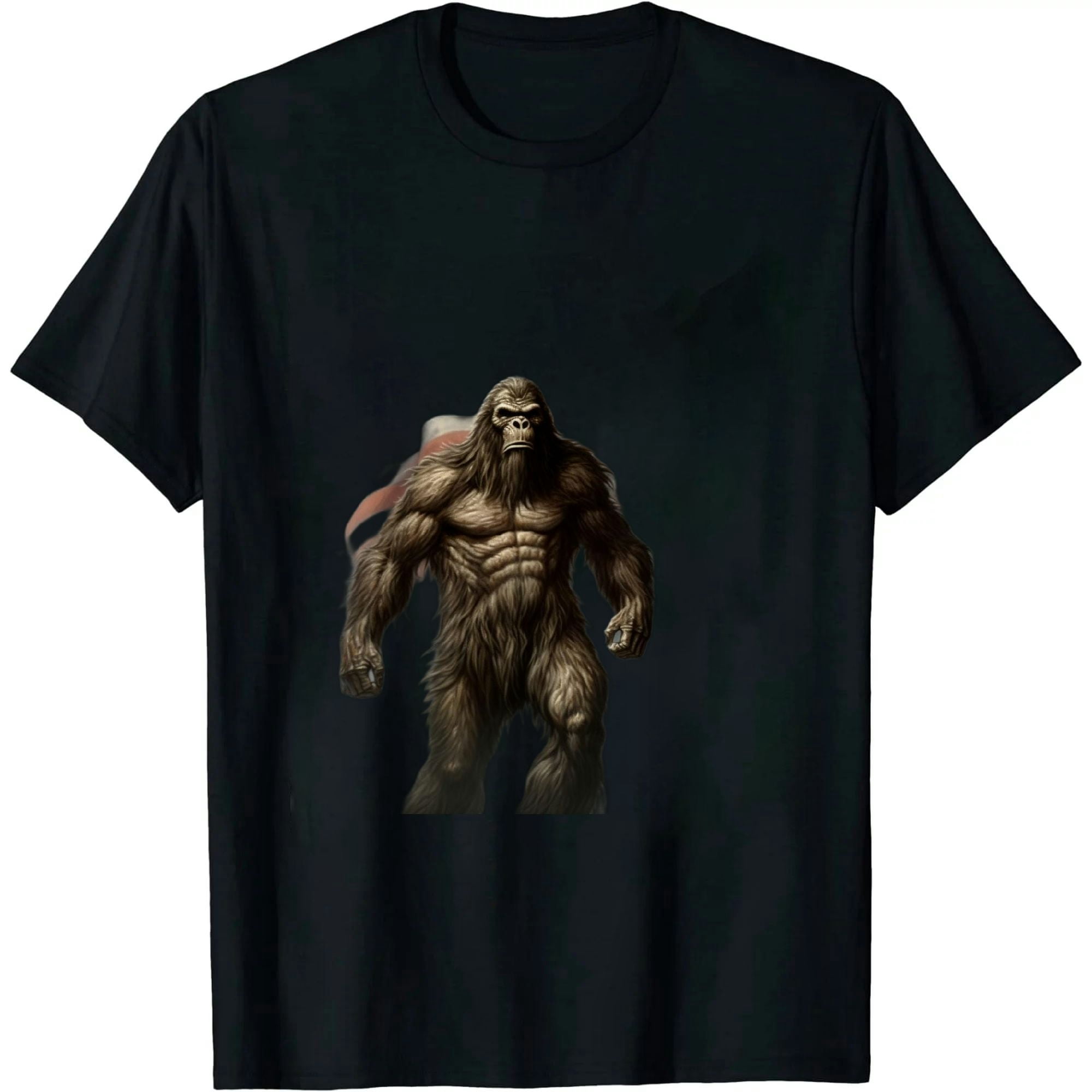 Bigfoot Sasquatch - American Flag Full Moon Patriotic T-Shirt 0398 ...