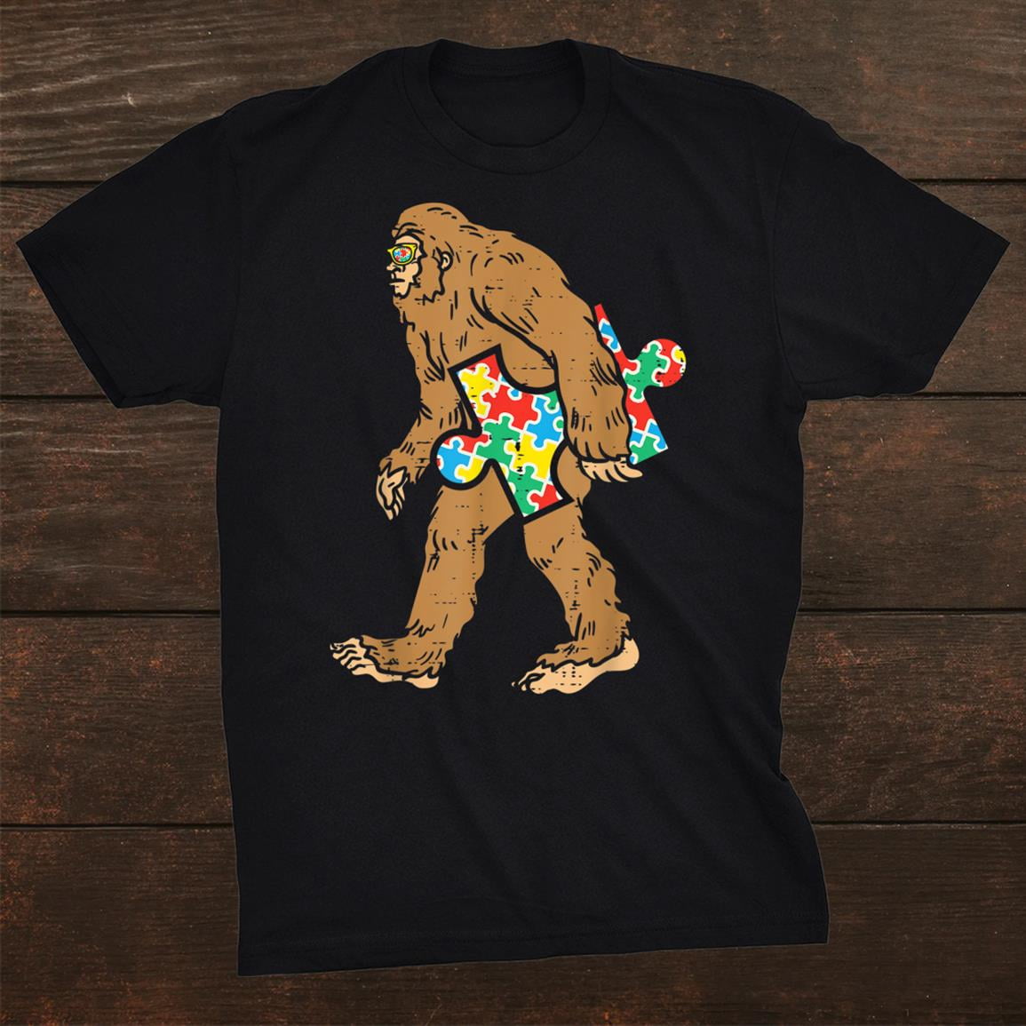 Bigfoot Sasquatch Carrying Puzzle Autism Awareness T-shirt - Walmart.com