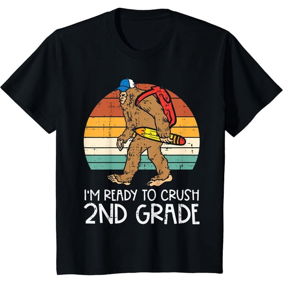 Bigfoot Sasquatch Crush 2Nd Grade Second First Day Of School T-Shirt ...