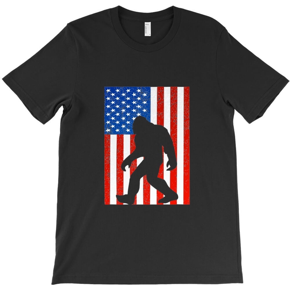 Bigfoot Sasquatch I Believe Funny Retro American Flag 4th Of July - Eco ...