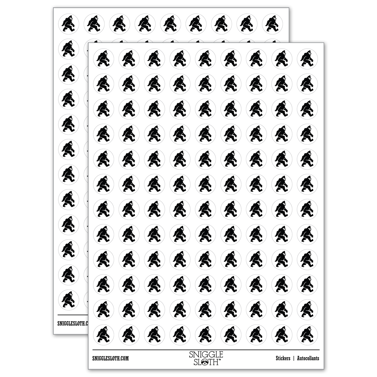Bigfoot Sasquatch Mythical Creature Cryptid Walking 200+ Round Stickers ...