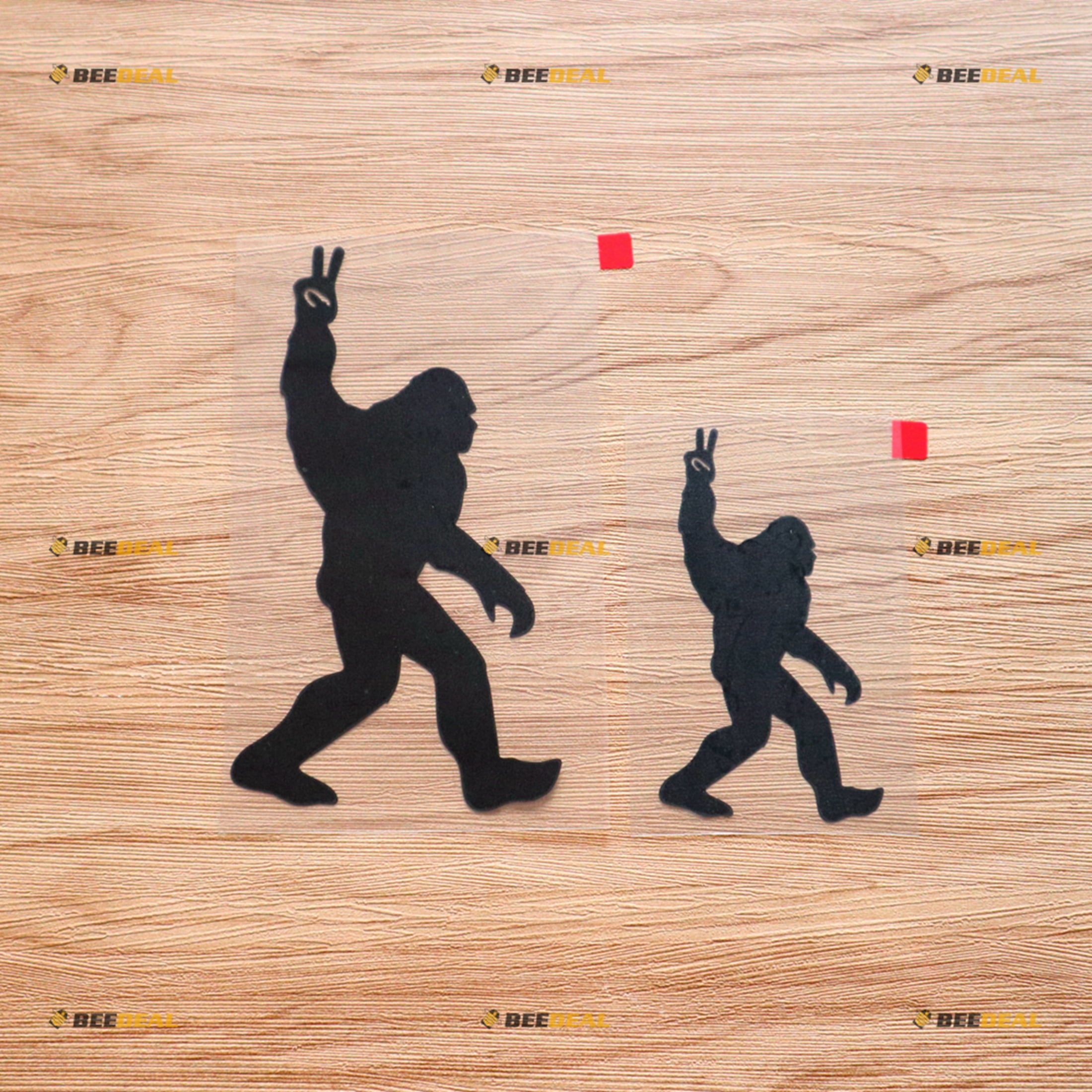 Bigfoot Sasquatch Peace Hand Sticker Decal Vinyl - 2 Pack Black, 4 ...