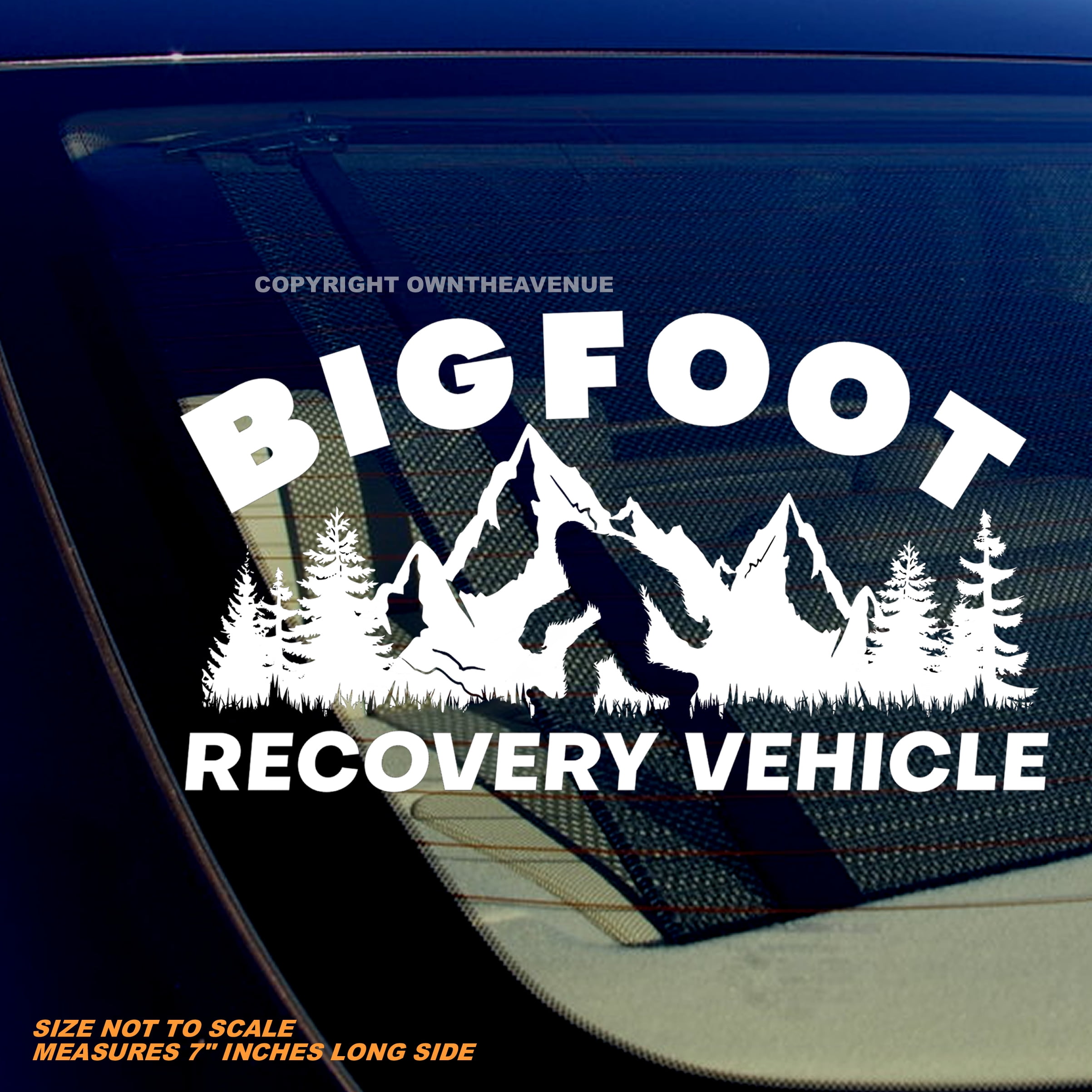Bigfoot Sasquatch Recovery Vehicle Funny Joke Car Truck Vinyl Sticker ...