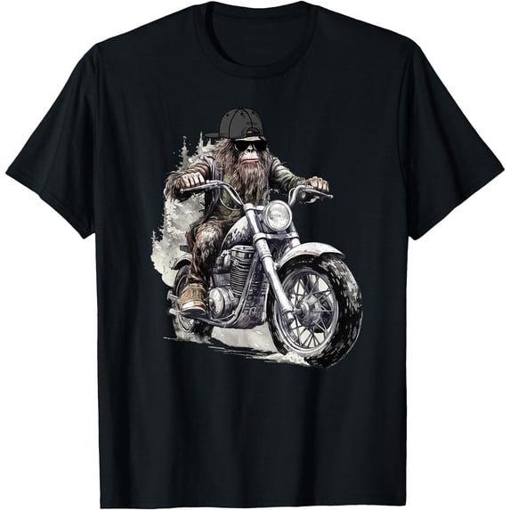 Bigfoot Sasquatch Riding A Motorcycle T-Shirt - Walmart.com