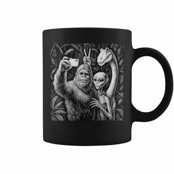 Bigfoot Sasquatch Selfie Alien Loch Ness Humor Coffee Mugs - Walmart.com